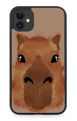 Kids Capybara Face Rubber Phone Case Capybaras Head Cartoon Funny ...