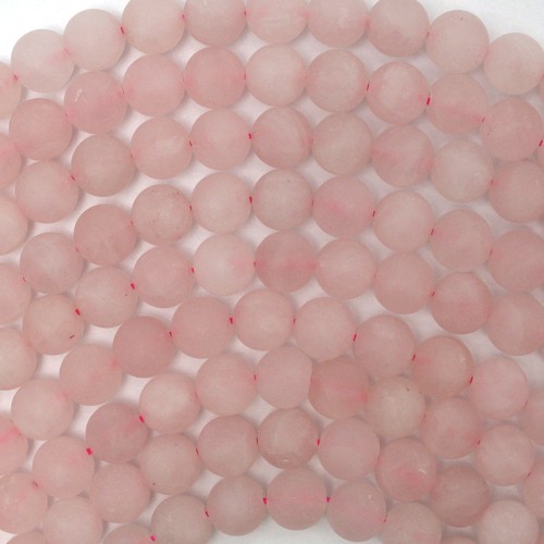 Matte Pink Rose Quartz Round Beads Gemstone 15" Strand 4mm 6mm 8mm 10mm ...
