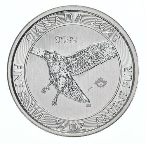 2021 Canada 2 Dollars 0.5 Oz Silver Red-Tailed Hawk World Coin- Silver ...