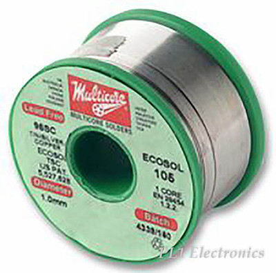 MULTICORE SOLDER D96SCF192 SOLDER WIRE, 95.5/3.5/0.7, 1MM, **3 METRE ...