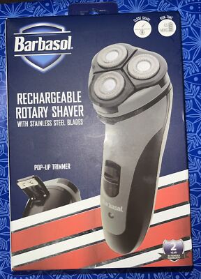 Barbasol Rechargeable Rotary Shaver with Stainless Steel Blades & Pop ...