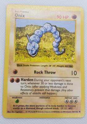 Pokémon TCG Onix Base Set 56/102 Regular Shadowless Common | eBay
