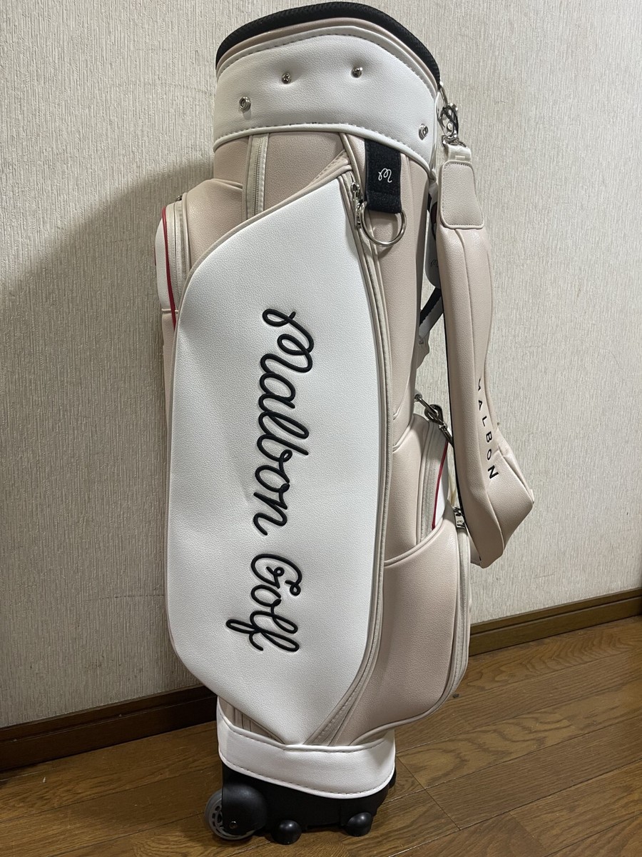 MALBON GOLF golf bag cart bag Color Beige with casters Hood MALBON GOLF golf bag cart bag Color Beige with casters Hood