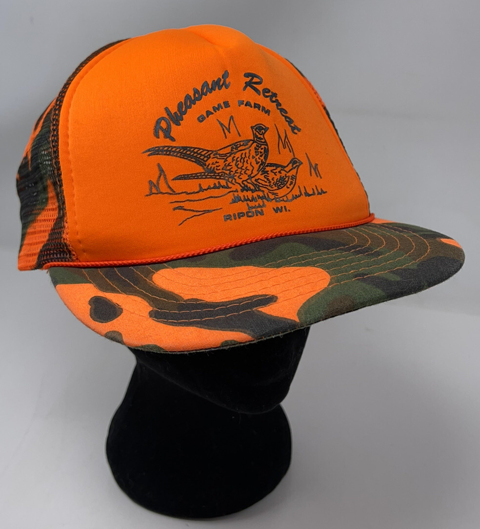 Vintage Camo Snapback Trucker Hat Pheasant Retreat Ga… - Gem