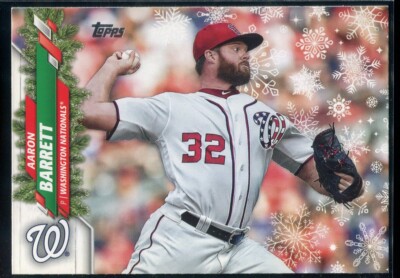 2020 Topps Holiday Baseball Aaron Barrett #HW189 Washington Nationals ...