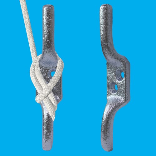 4x 103mm (4" Inch) Galvanised Cleat Hook, Flag Pole Rope Halyard ...