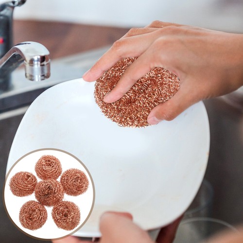6 Pcs Solder Cleaning Ball Metal Dish Scrubber Sponges and Scouring ...