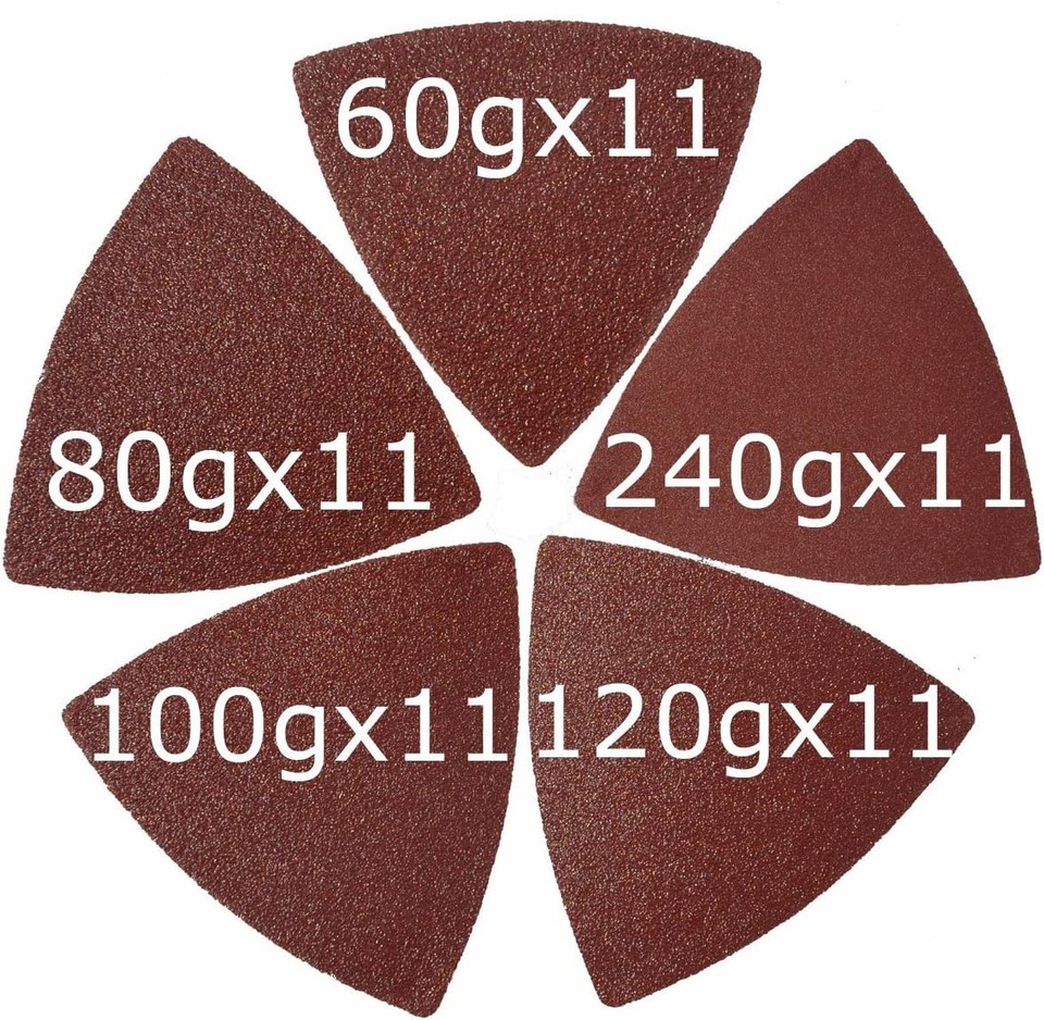 Triangular Oscillating Multi Tool Sanding Pads 3-1/8 Inch 80mm Assorted ...