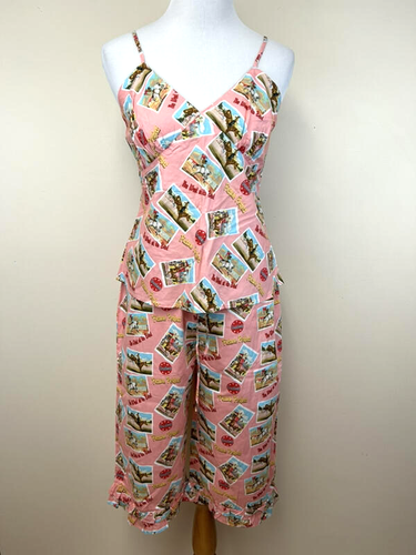 Roper Cowgirl Cuties M Cami Capri Pajama Set Retro Pink Horse | eBay