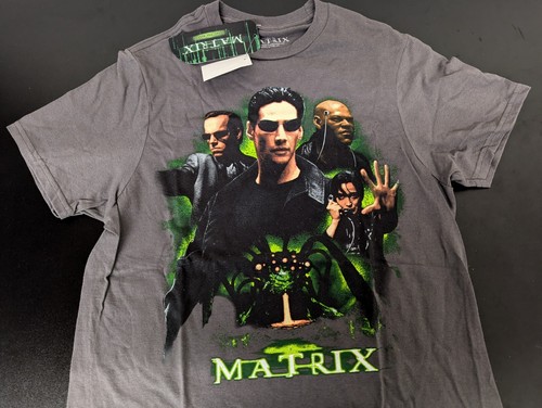 Mens The Matrix Movie Keanu Reeves Graphic Tee Shirt Black Size Small ...