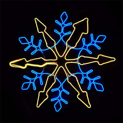 Christmas LED Neon Motif Blue White Animated Snowflake 78x73cm Outdoor ...
