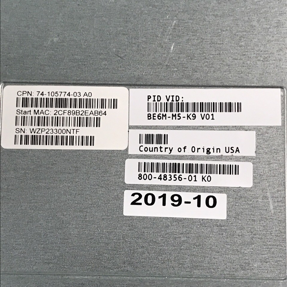 Cisco BE6000M BE6M-M5-K9 Intel Xeon Silver 4114 48GB Ram No HDDs C220 ...