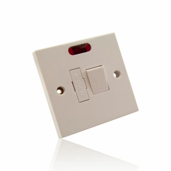 Axiom Single Gang 13a Double Pole Fused Spur Switch With Neon - White ...