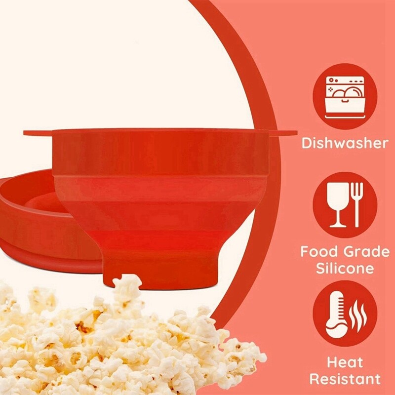 1 PCS Popcorn Popper Collapsible Popcorn Bowls Popcorn Container with ...