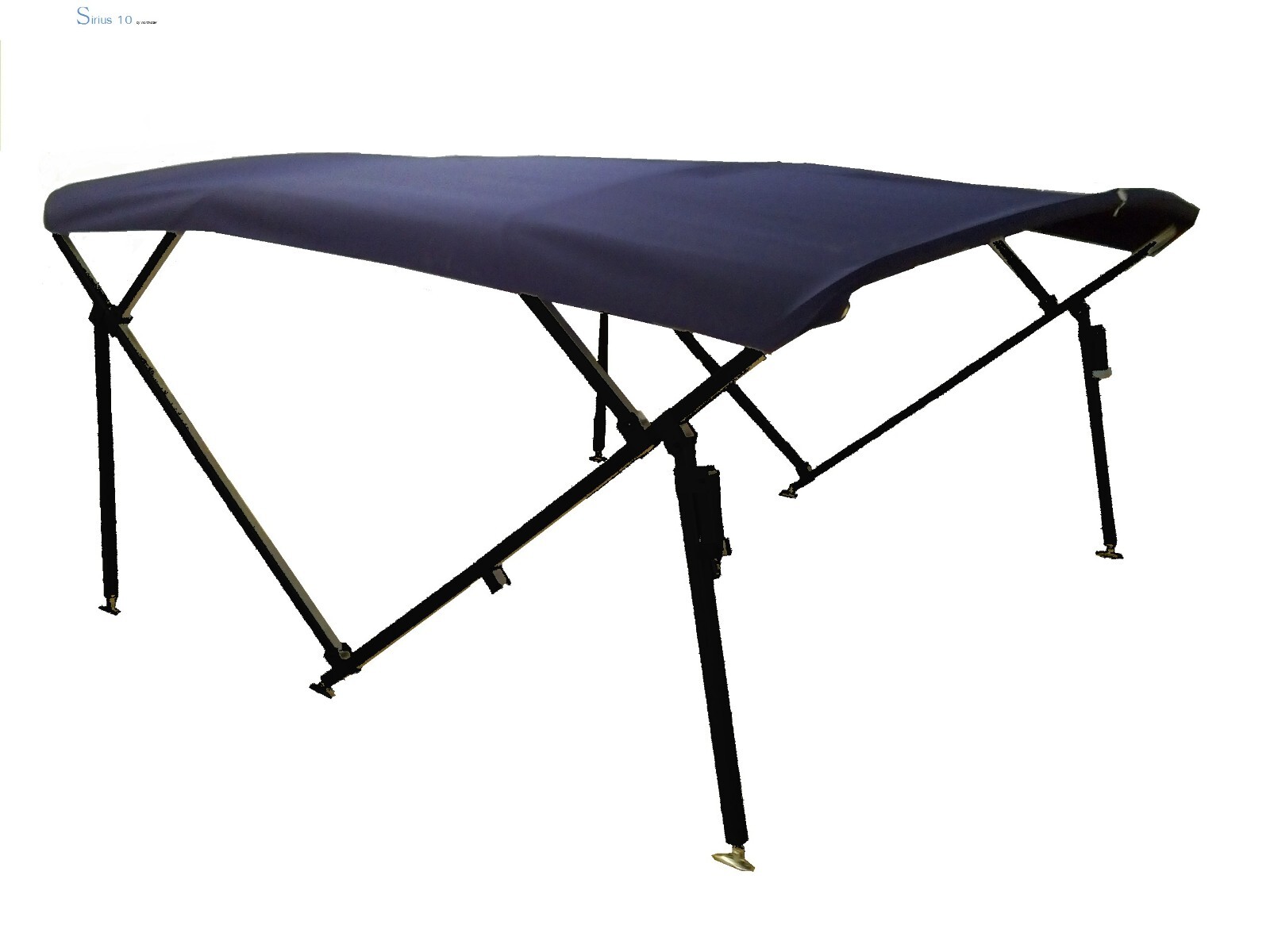 Pontoon Bimini Top w/ Black Powder Coat Frame - 10' Long Solution Dyed ...
