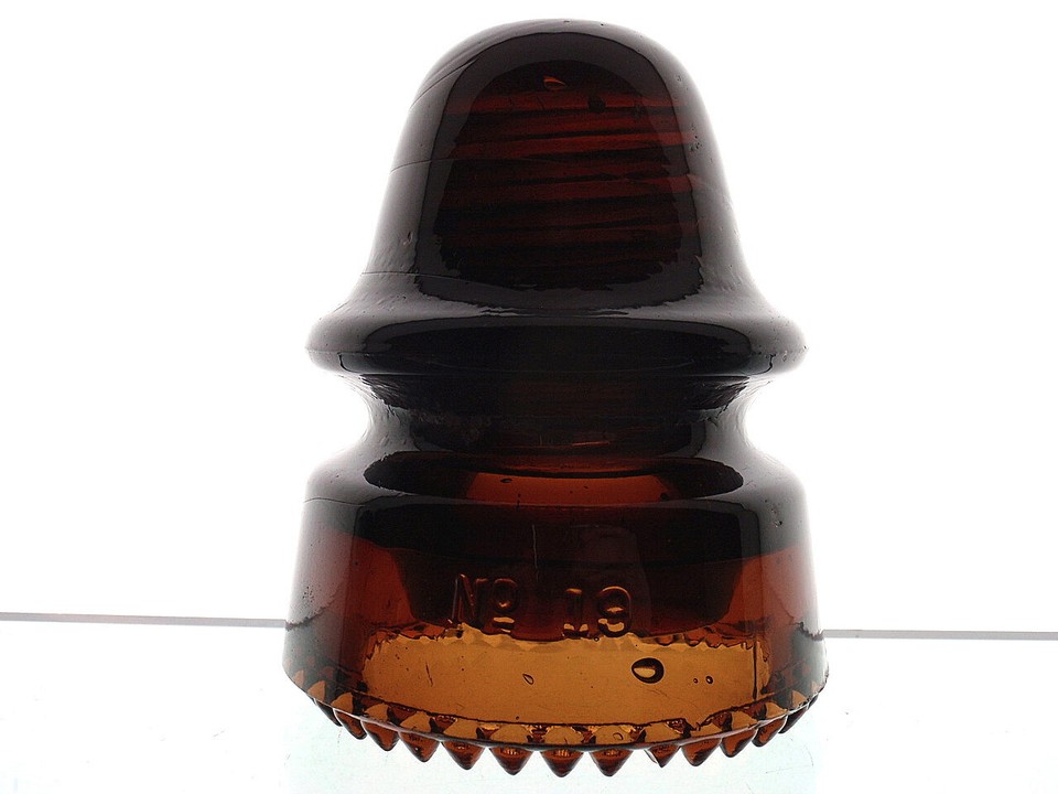 EXCEPTIONAL- ORANGE AMBER HEMINGRAY No 19 Glass Signal Insulator | eBay