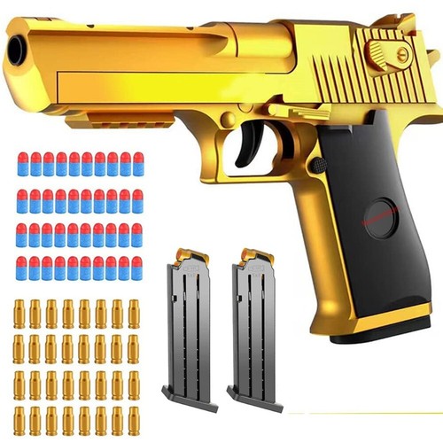 Soft Rubber Bullet Gun Foam Blasters Guns Pistol Magazines Shoots For ...