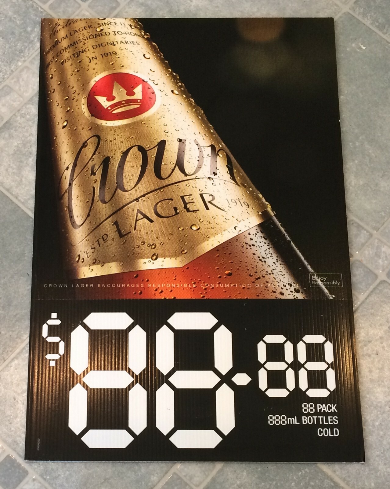 Crown Lager Beer Advertising Corflute Double Sided Display Sign | eBay