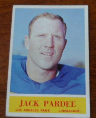1964 PHILADELPHIA FOOTBALL #92 JACK PARDEE LOS ANGELES RAMS ROOKIE VG ...