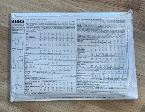 Simplicity 4693 Dress And Long Jacket Y2k Sewing Pattern Threads ...