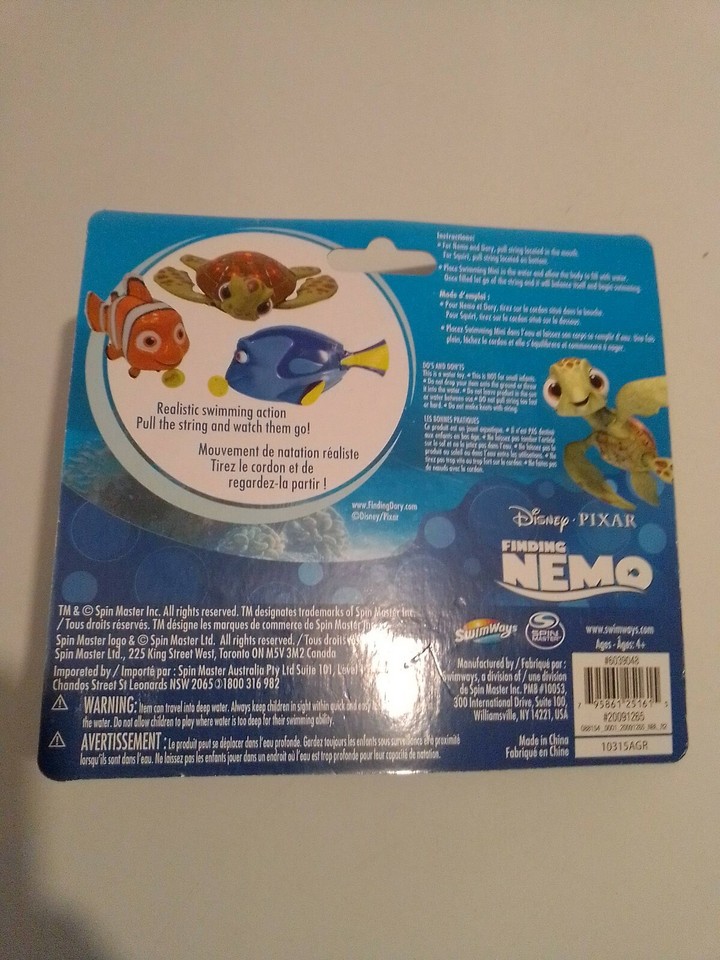 SwimWays Disney Nemo Swimming Mini Pull String Pool or Bath Toy | eBay