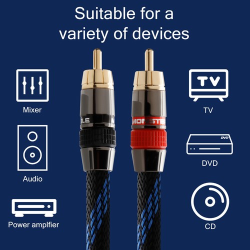 Pair Ultra-High Purity 6N OCC Copper HiFi Audio Signal Interconnect RCA ...