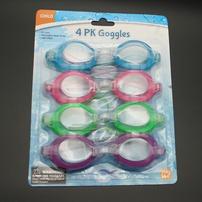 Children's 4 Pack Swimming Goggles - New Damaged Packaging - See ...
