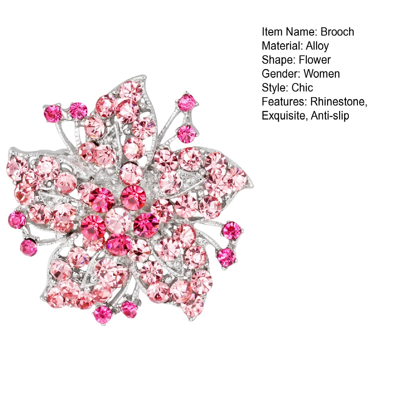 Lady Banquet Brooch Coat Elegant Rhinestone Flower for Shoulder Bag Hat ...