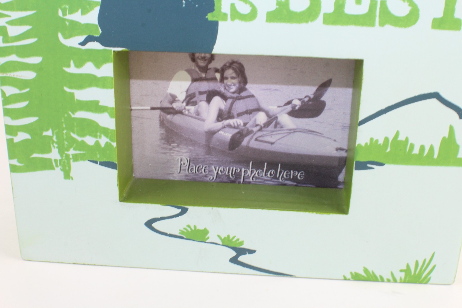 Lake Life is Best Pin Tree Mountain Blue Green Picture Frame Cabin ...