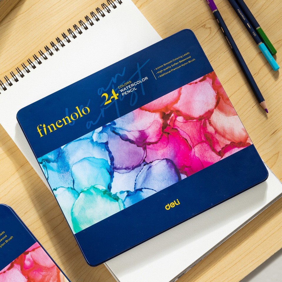 Deli Finenolo Water-Soluble Colored Pencils - 24 color | eBay