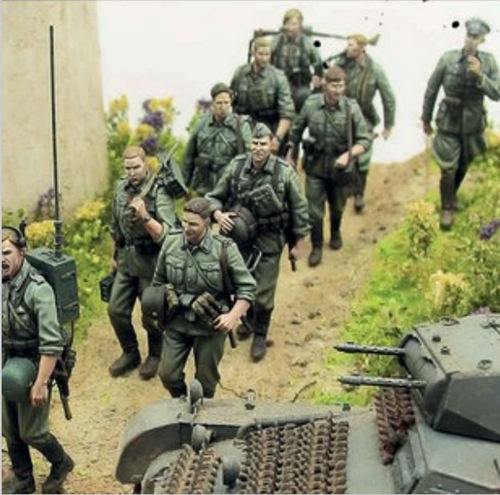 1/35 Scale German Barbarossa team 11 figures WW2 Figure Resin Model Kit ...