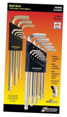 20399 Ball End L-Wrench DoublePK w/BriteGuard & GoldGuard Finish ...
