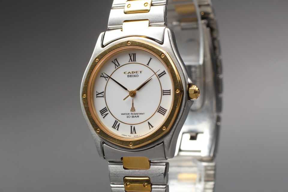 Orologio Uomo Vintage 1991 [N MINT] SEIKO Cadet 7N01-6000 Oro Quarzo ...