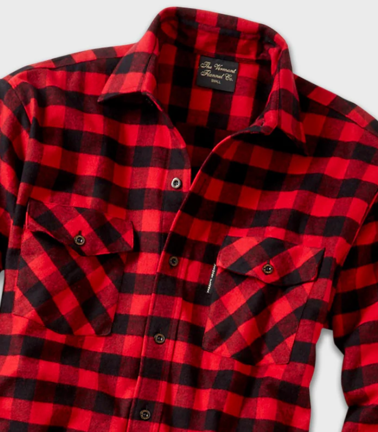 Vermont Flannel Company Men's Classic Flannel Shirt - Red Buffalo Size ...