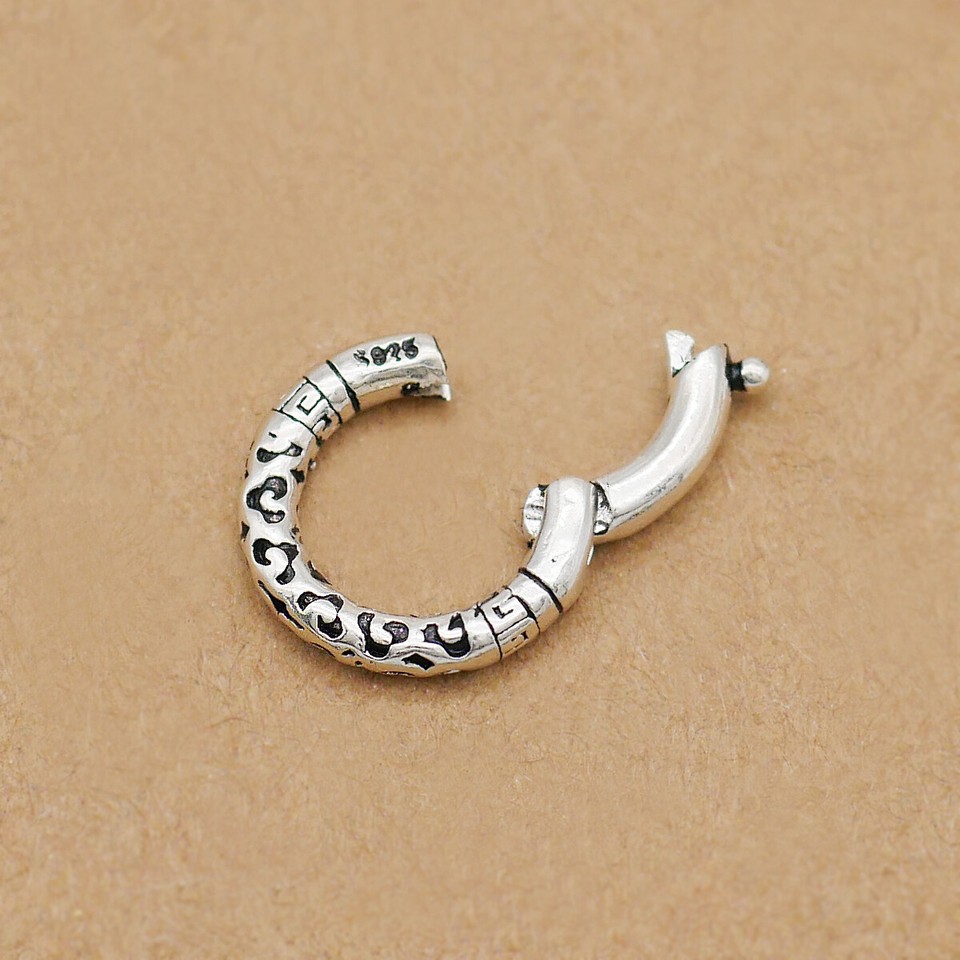 Hot Large Link Lock Jump Ring Sterling Silver Charm Pendant Locking ...