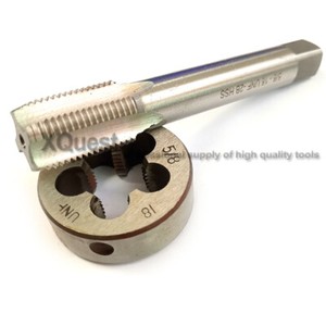 2pcs HSS Unified thread Left Hand tap and Die set UNF5/8-18 taps dies ...