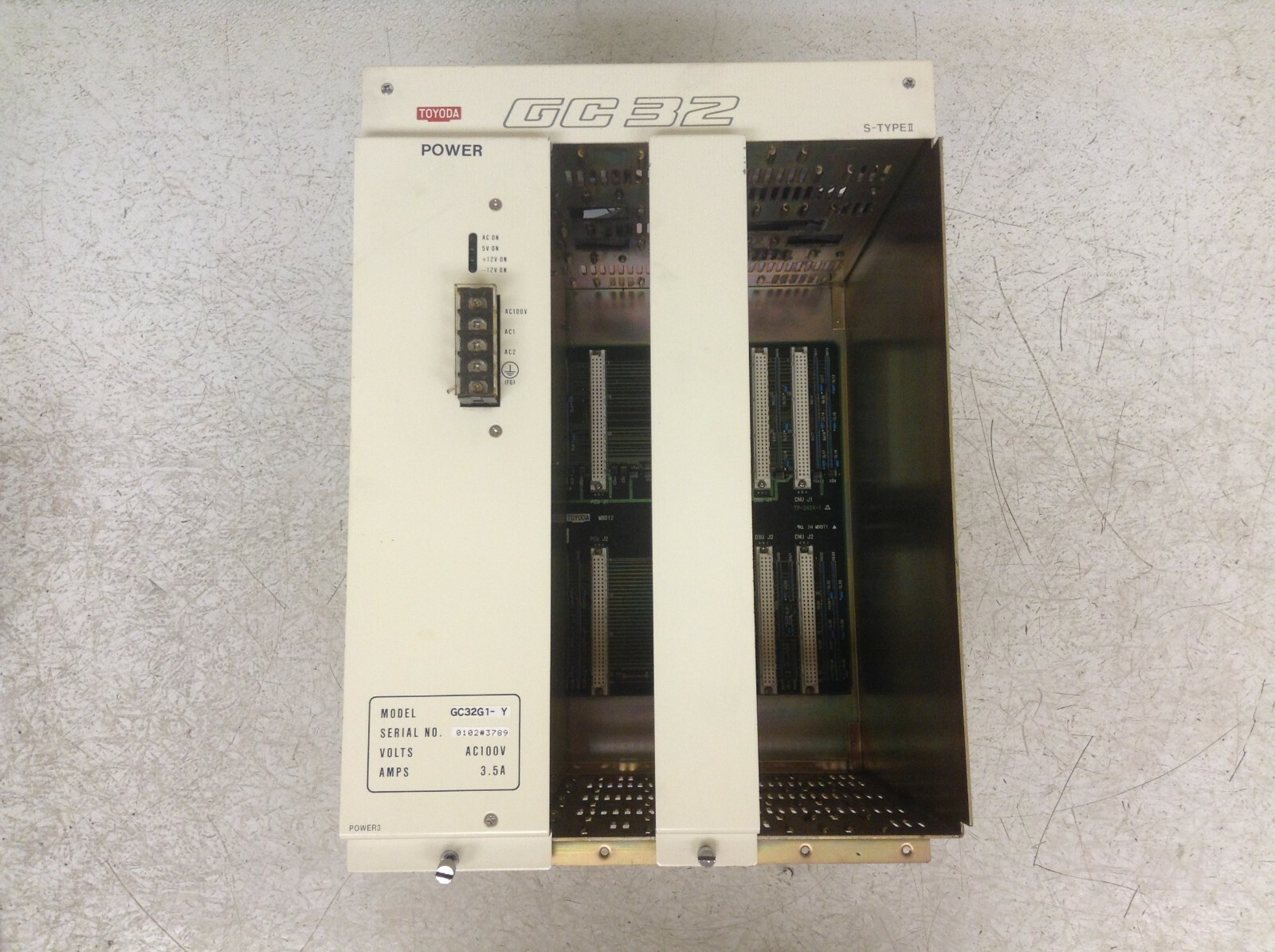 Toyoda GC32G1-Y Rack Chassis & Power Supply 100 VAC 3.5 A GC32 S Type ...