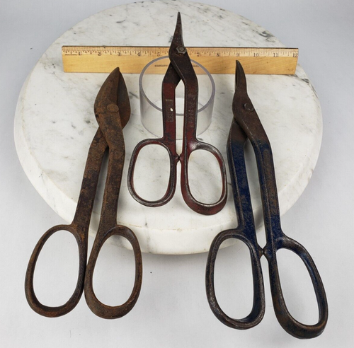 3x Vintage Tin Snips - PROTO 310 Crescent T-412 Metal Shears Cutters ...