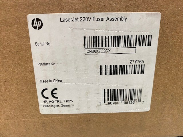 Genuine OEM HP Colour LaserJet MFP E87640/e87660 220v Fuser Z7Y76A for ...