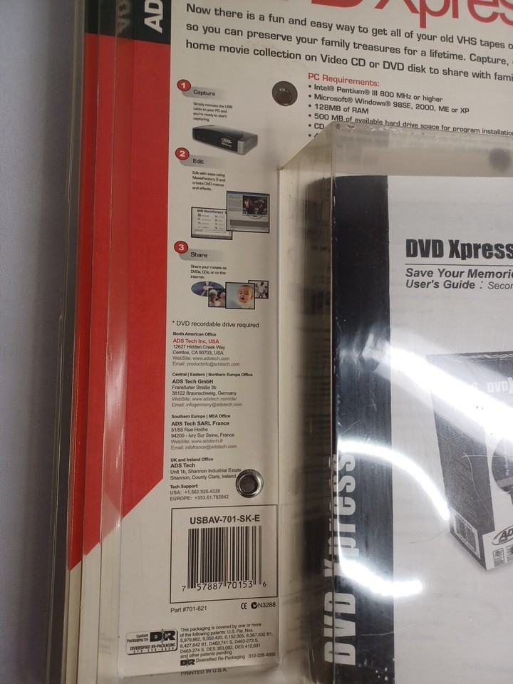 ADS Tech DVD Xpress Transfer videotape to CD/ DVD USBAV-701-SK-E | eBay
