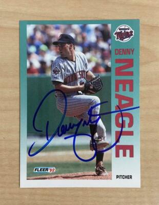 DENNY NEAGLE MINNESOTA TWINS SIGNED AUTOGRAPHED 1992 FLEER CARD #213 W ...