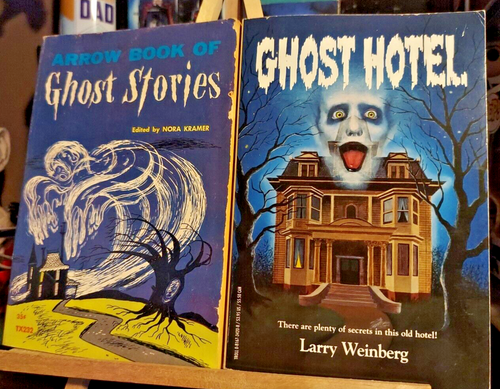 Vintage YA horror lot ARROW BOOK OF GHOST STORIES & GHOST HOTEL oop ...