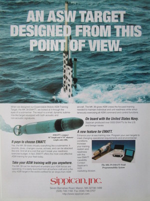 1998-2000 PUB SIPPICAN ASW TRAINING TARGET MK39 EMATT SUBMARINE ...