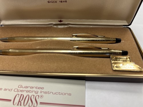 Cross 10 Karat Gold filled Pen & Pencil 4501 Engraved “Col John W ...