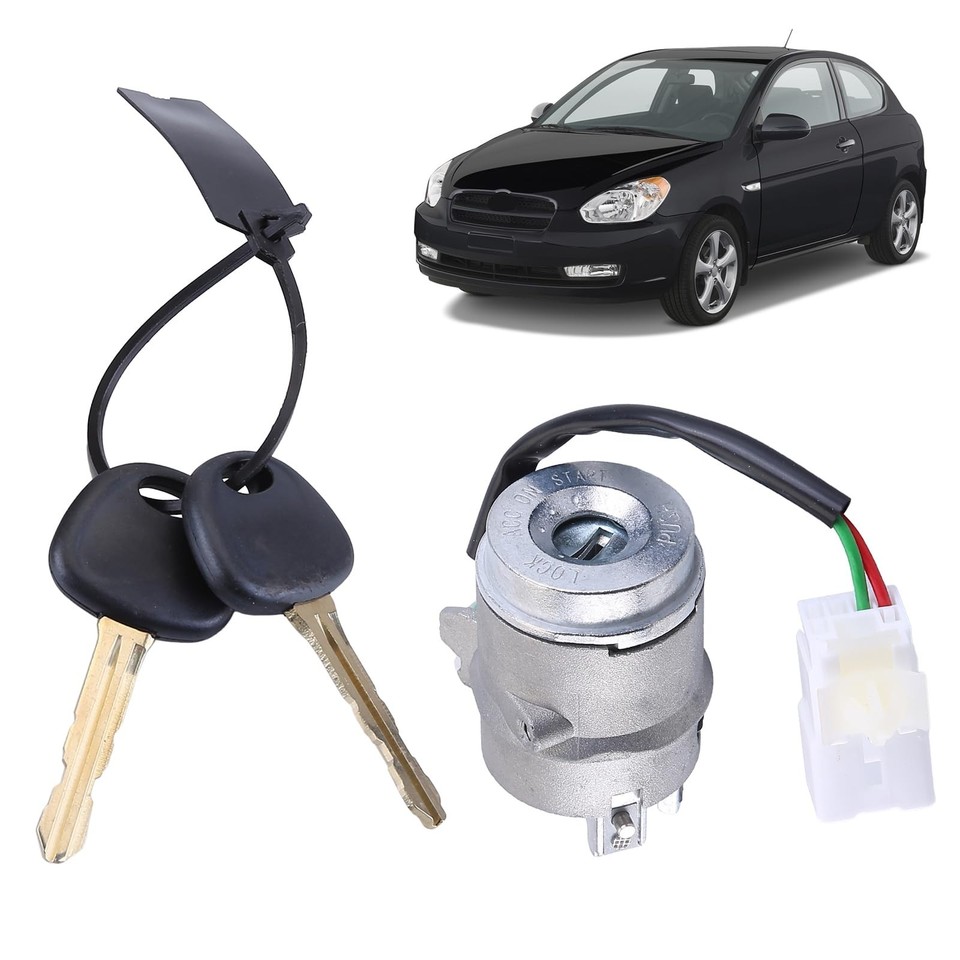 Ignition Lock Cylinder with 2 Key Compatible for Hyundai Accent 1.6L ...
