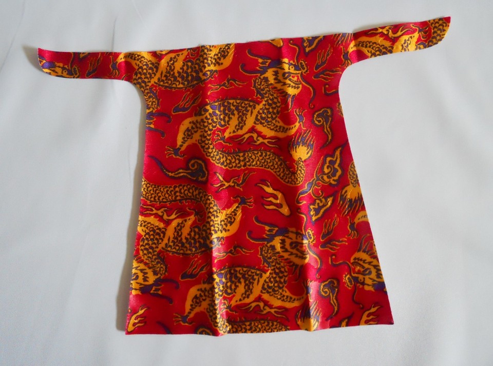 Disney MULAN Barbie Doll Costume Red Tie-On Skirt Dragon Pattern ...