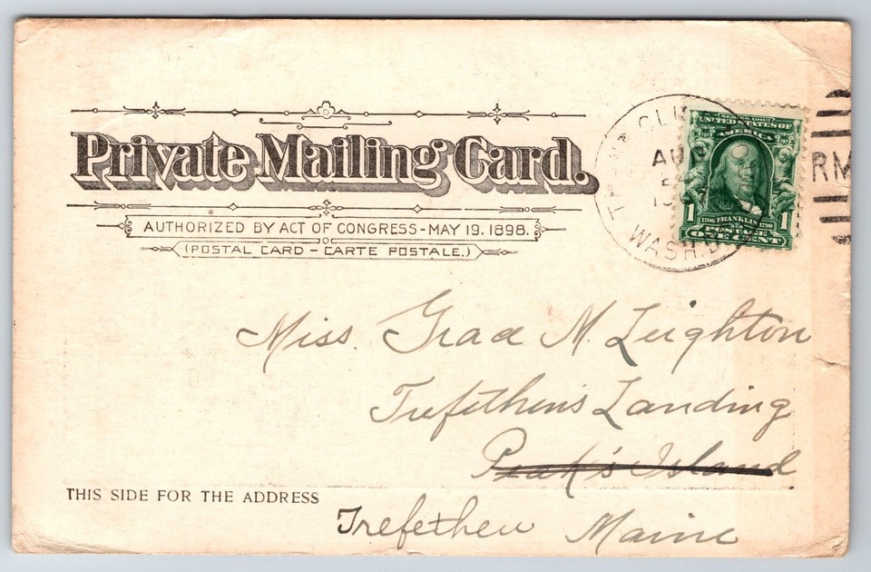 Vintage Printed Lithograph Postal Card U.S. Capitol Private Mailing ...