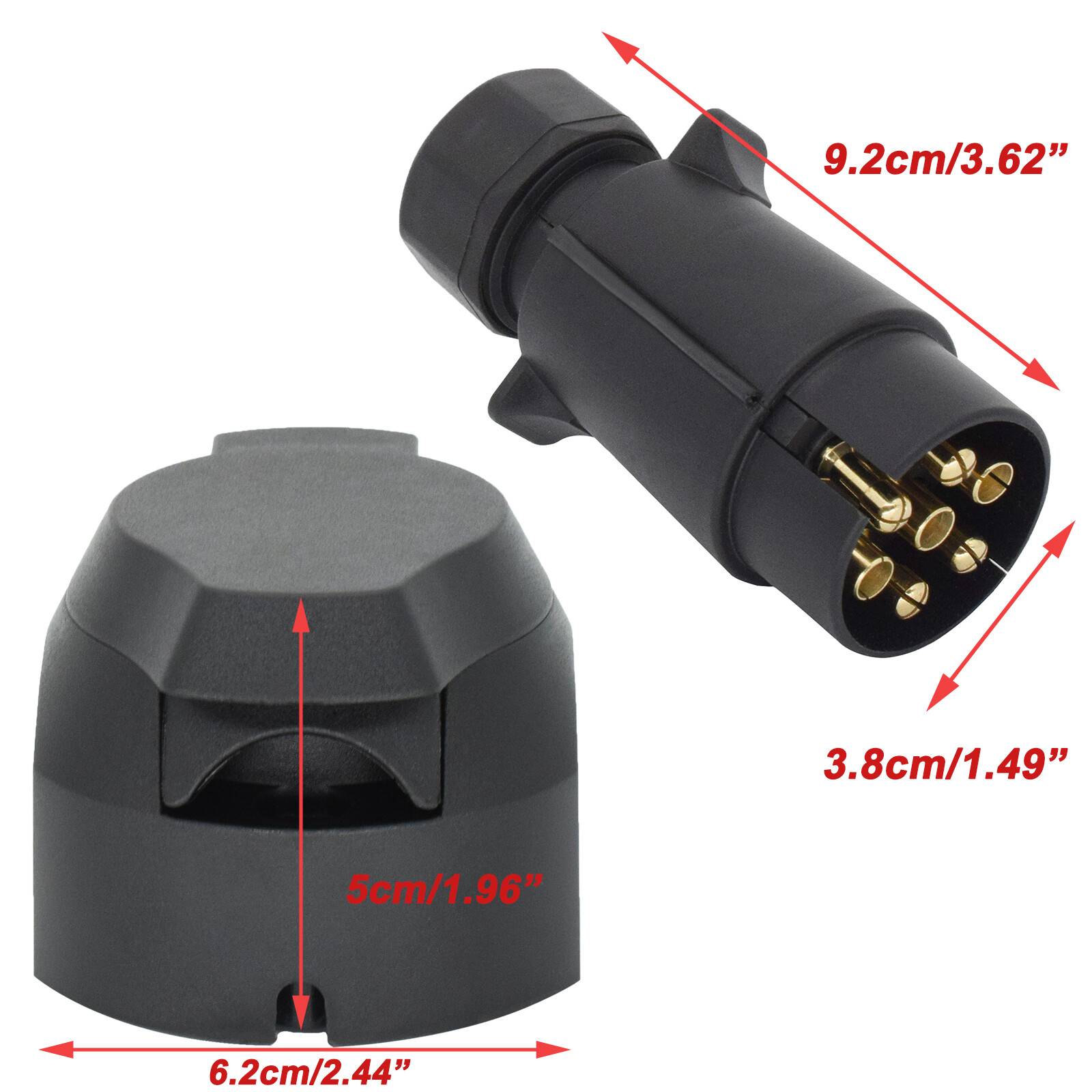 7 PIn Towing Electrics Plug Socket Trailer Caravan Tow Lights Connector ...