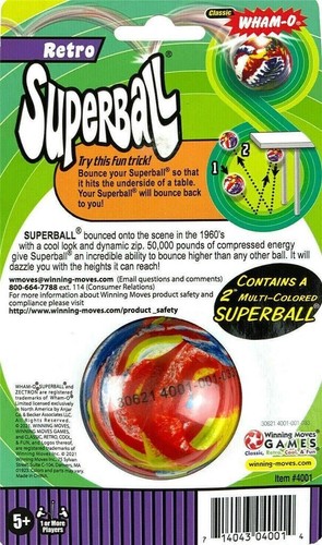 LARGE 2" Wham-O Color SWIRL Original SUPER BALL Whamo Zectron Rubber ...