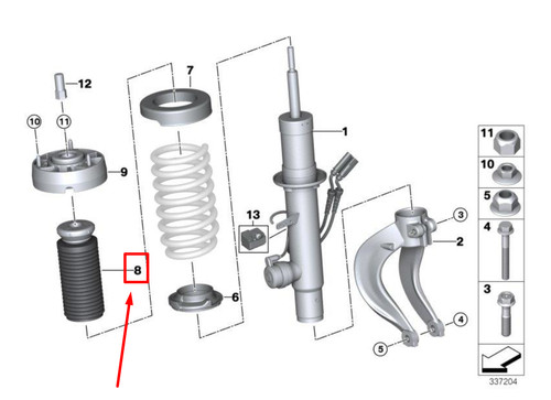 NEW BMW X5 F15 FRONT AUXILIARY DAMPER GUARD TUBE 31336865129 6865129 ...